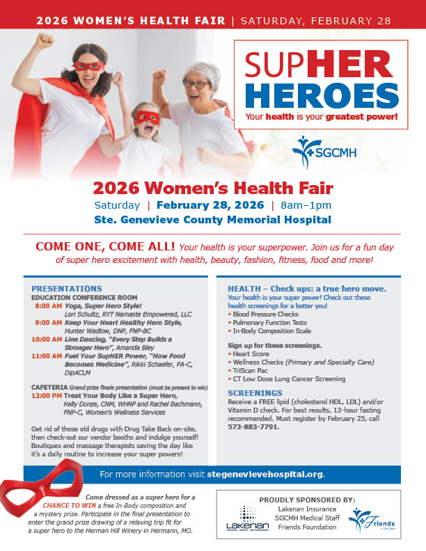 Mark your Calendars for the 2026 Women’s Health Fair! | Ste. Genevieve ...